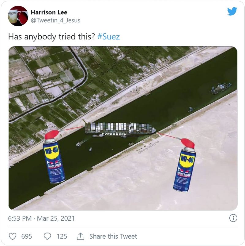 33 Funny Suez Canal Memes With a Cargo Ship Named EverGreen